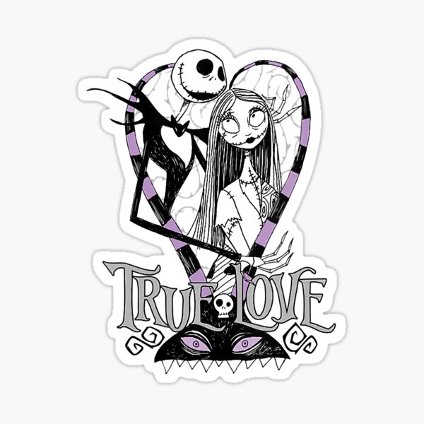 "True Love Nightmare Before Christmas Saly And Jack" Sticker for Sale ...