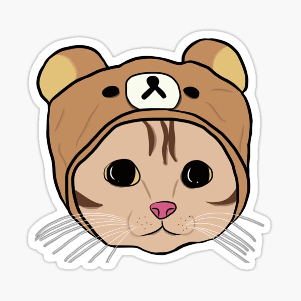 "CUTE CAT WITH CUTE HAT" Sticker by pinkysunflower | Redbubble