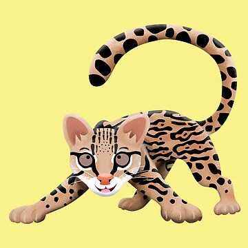 "Cute ocelot cartoon illustration" Art Board Print for Sale by ...