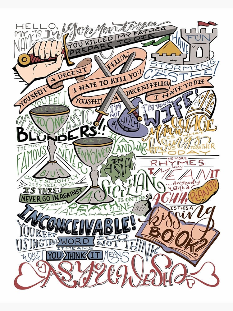 "(Colorized) Princess Bride Quotes| Perfect Gift" Sticker by belamarici ...