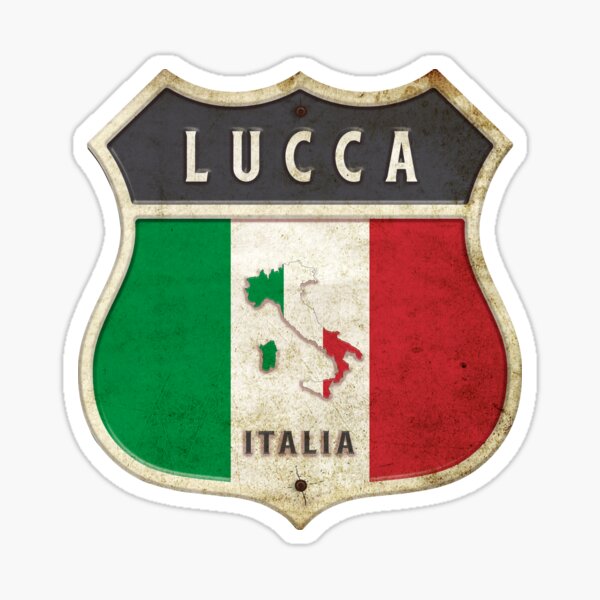 "Lucca Italy coat of arms flag design" Sticker by Rocky2018 | Redbubble