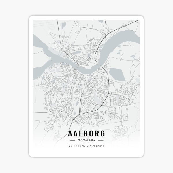 "Aalborg Map" Sticker by gigoart | Redbubble