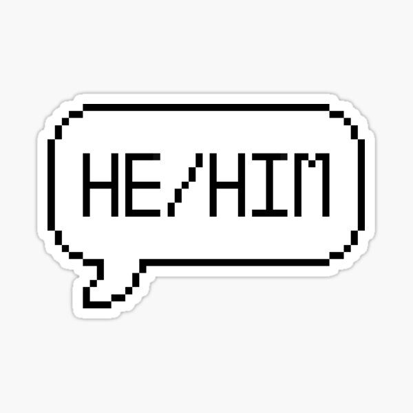 "He/Him Pronouns Pixel Art" Sticker for Sale by Valentine145 | Redbubble