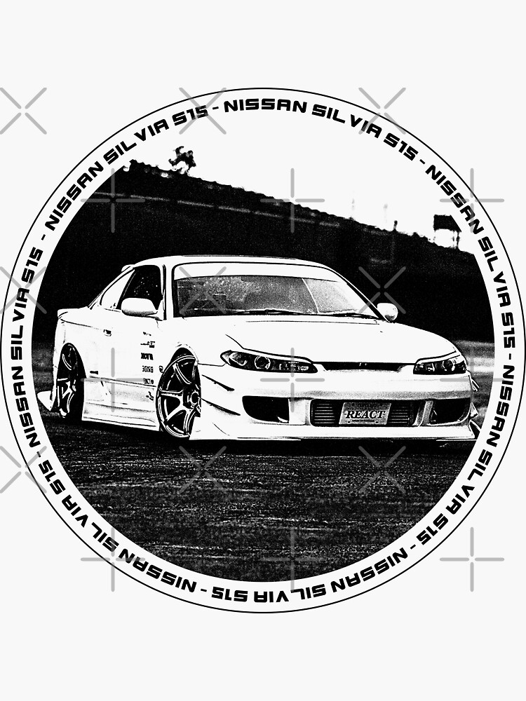 "NISSAN SILVIA S15 Black 'N White 4" Sticker by Cero81 | Redbubble