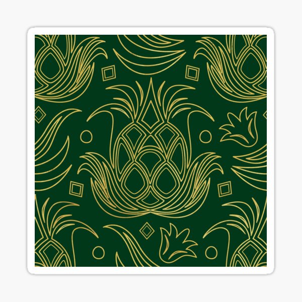 "Luxe Pineapple // Emerald Green" Sticker by wellingtonboot | Redbubble