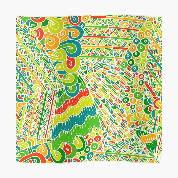 60s Hippie Psychedelic Pattern Poster By Argunika Redbubble