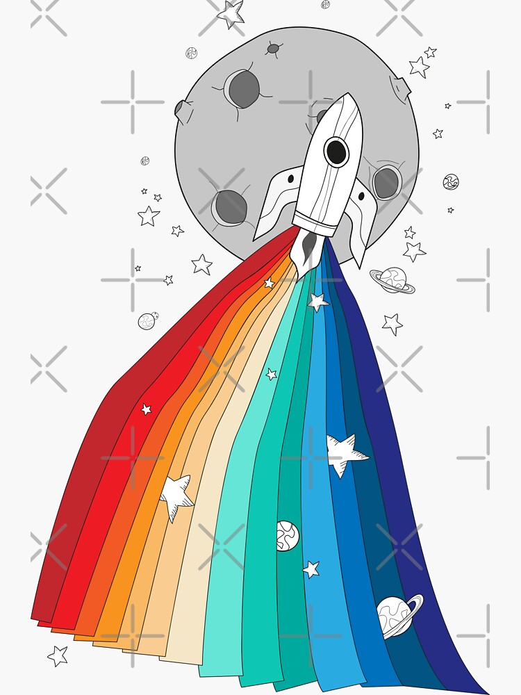 "Pride Rocket" Sticker by noeldelmar | Redbubble