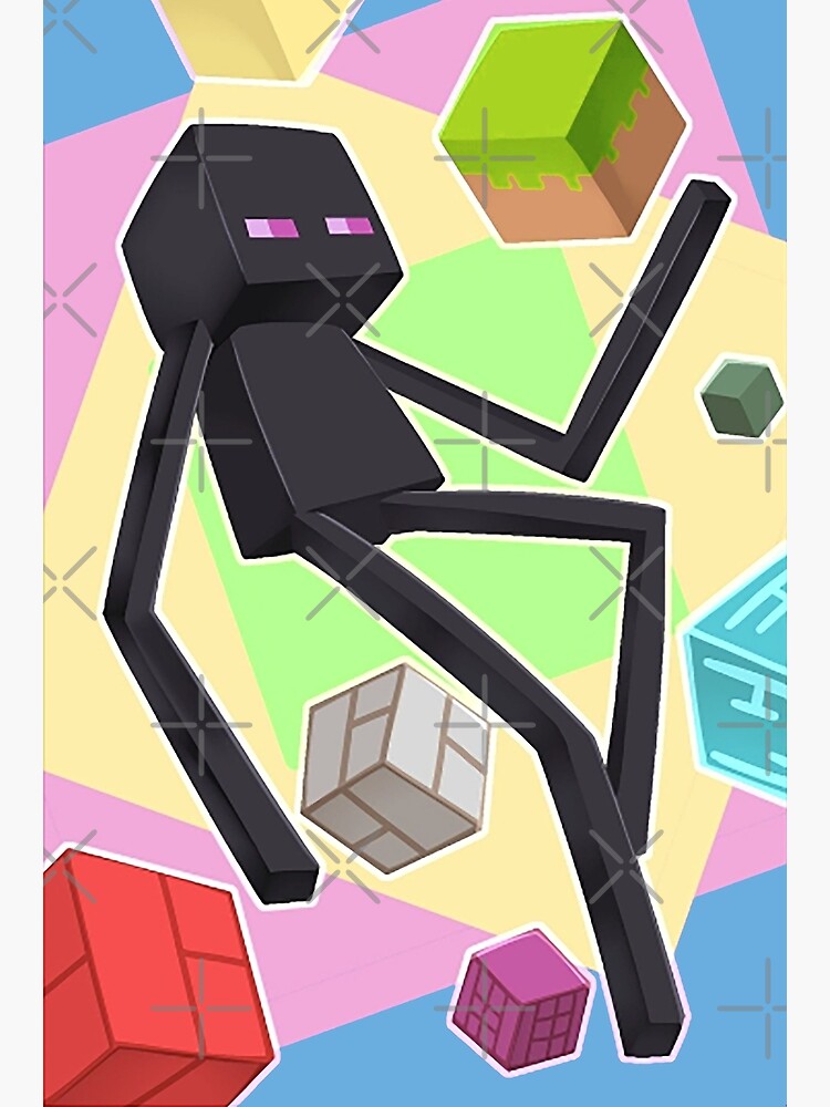"Minecraft Enderman and Blocks" Art Print by ddkart | Redbubble