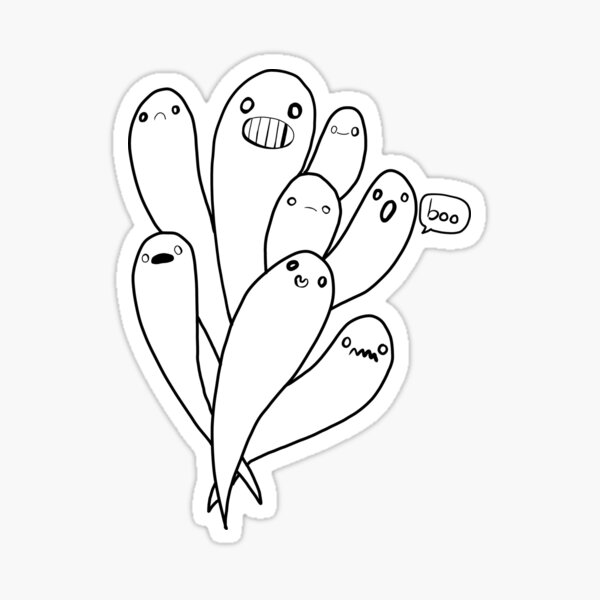 "Funny ghosts" Sticker by Mayarart | Redbubble