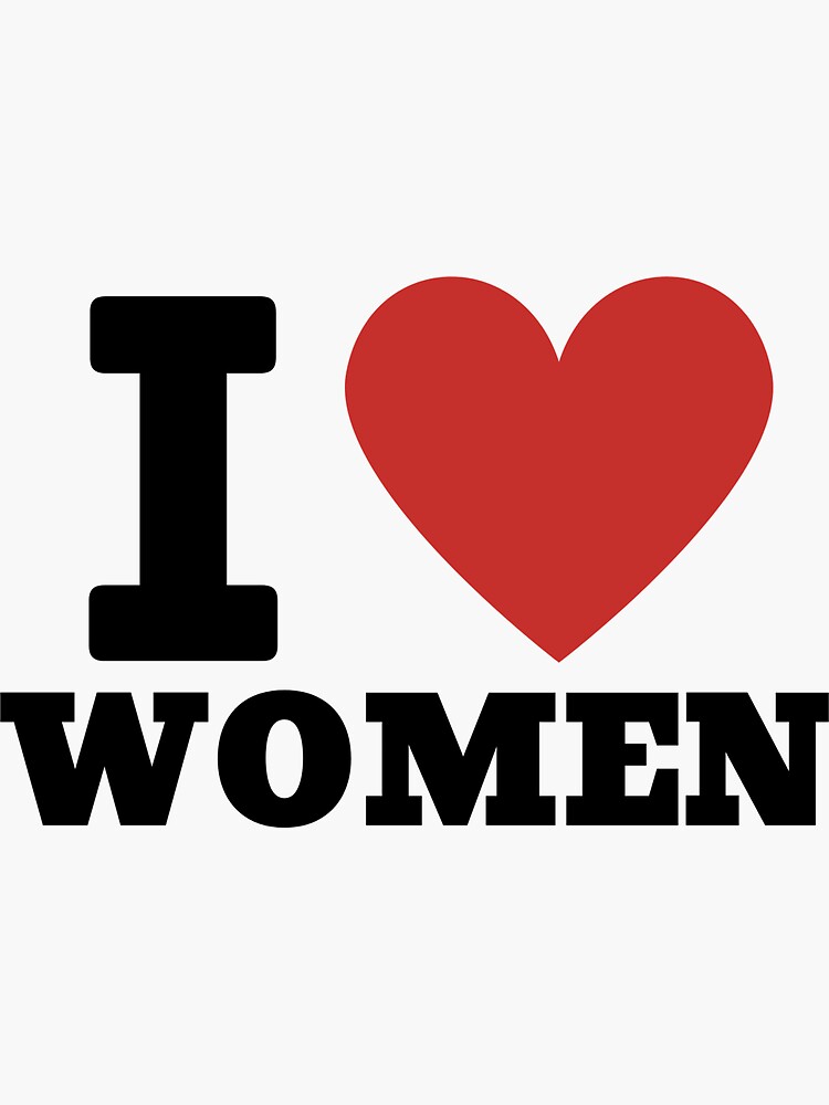 "I HEART WOMEN" Sticker by BilasShop | Redbubble