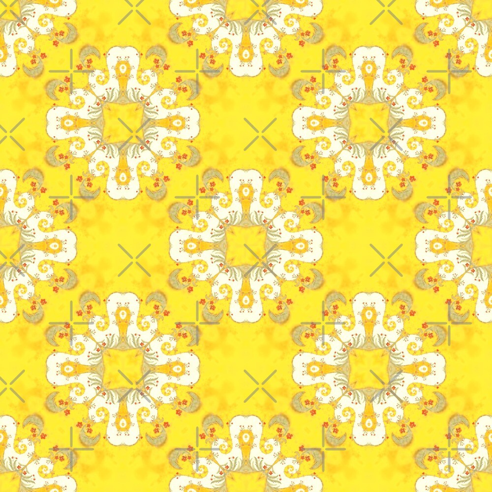 "Yellow, friendly, sunny, floral pattern" by florafabian | Redbubble