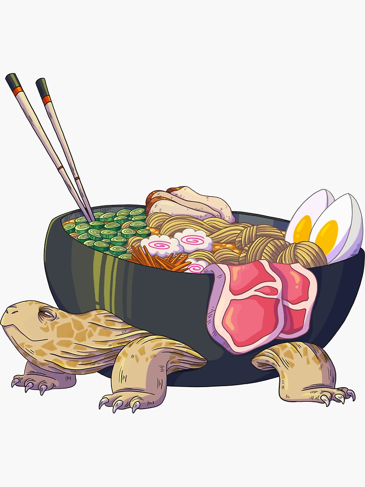 "Ramen Tortoise " Sticker for Sale by VictoriaHamre | Redbubble