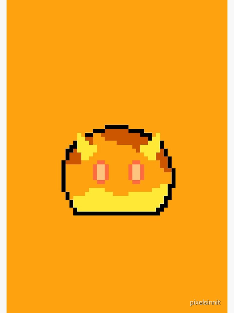 Genshin Impact Pyro Slime Pixel Art Spiral Notebook By Pixelsinnit Redbubble