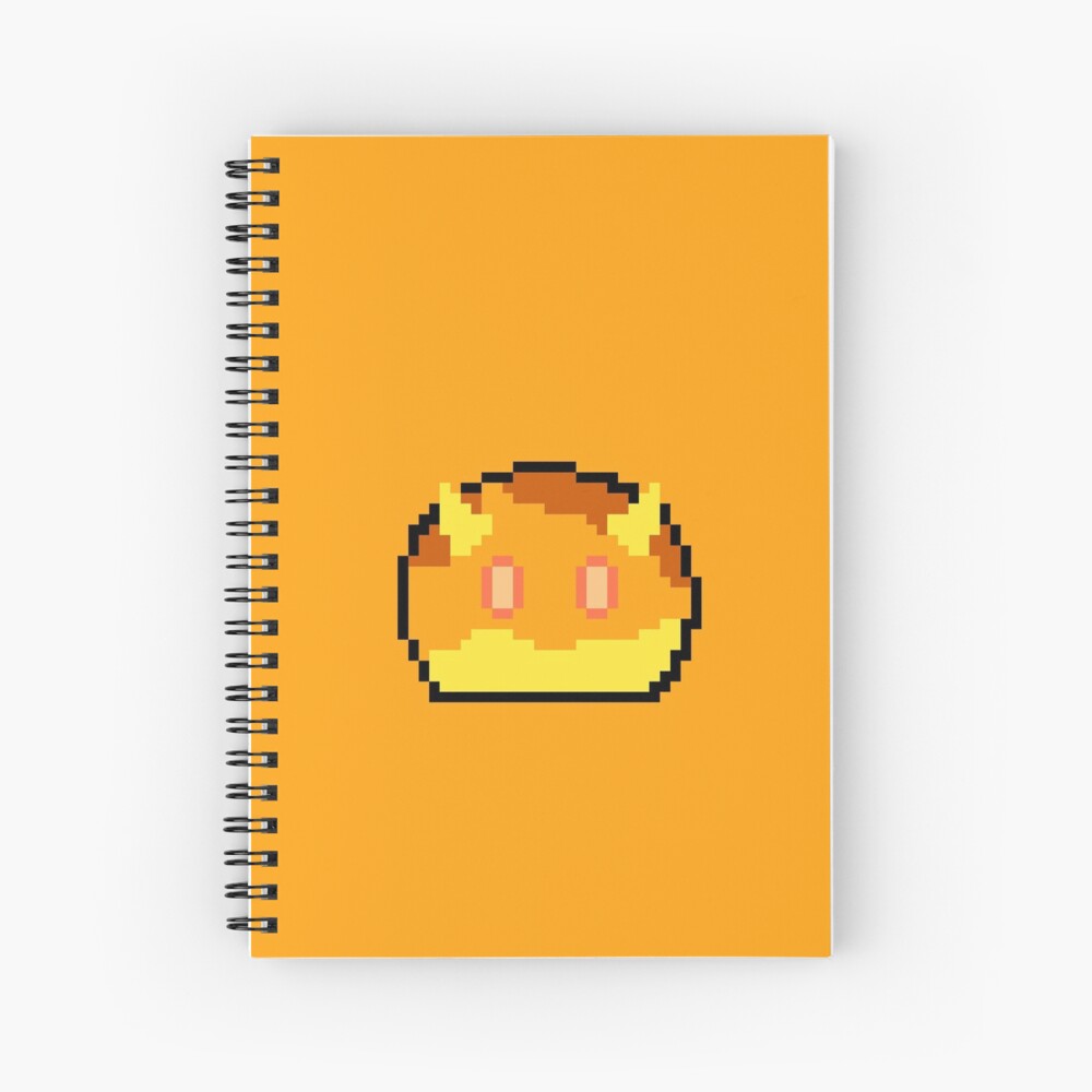 Genshin Impact Pyro Slime Pixel Art Spiral Notebook By Pixelsinnit Redbubble