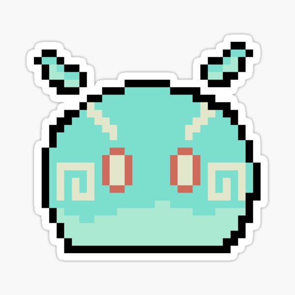 "Genshin Impact Anemo Slime Pixel Art" Sticker for Sale by pixelsinnit ...