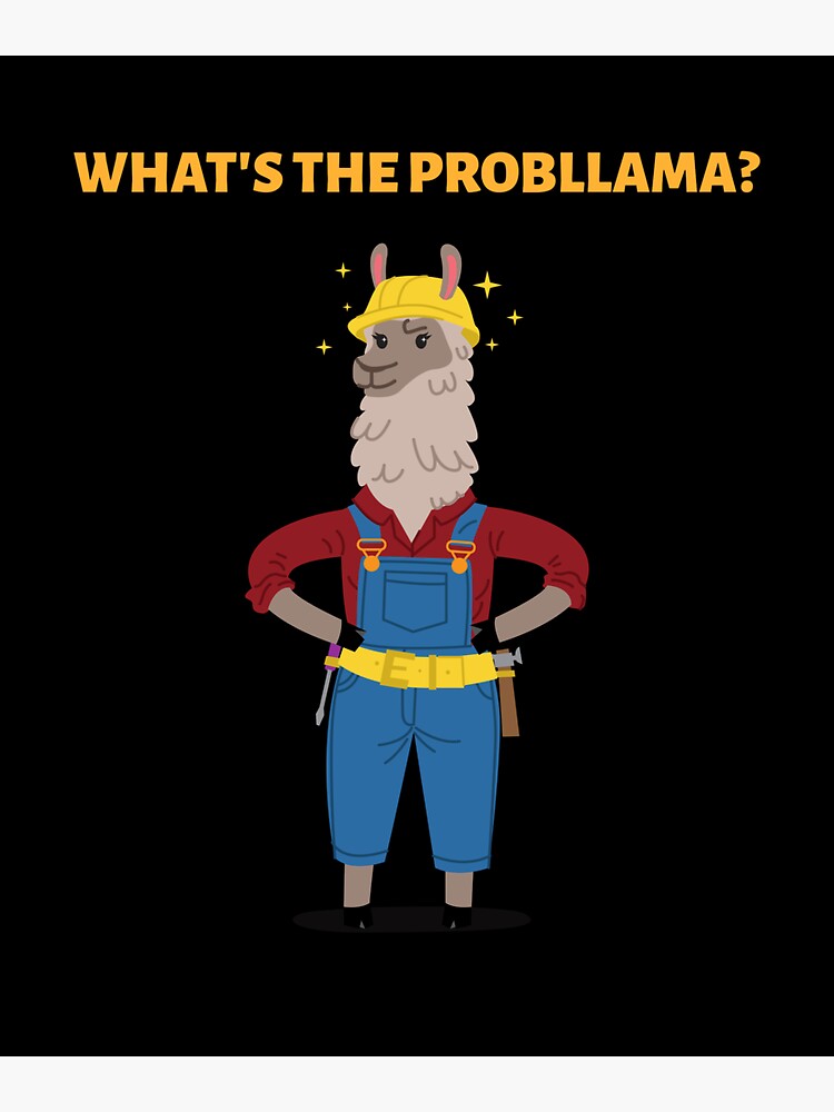 "What's The Probllama - funny llama " Sticker by petsyzone | Redbubble