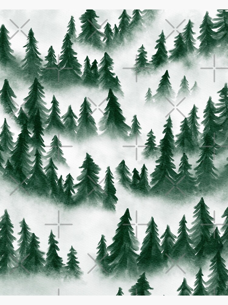 "Green Forest Cover in Mist Wanderlust Nature" Poster by trajeado14 ...