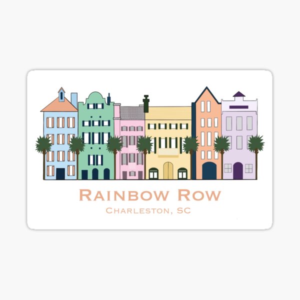 "Rainbow Row" Sticker for Sale by Gracie Davis | Redbubble