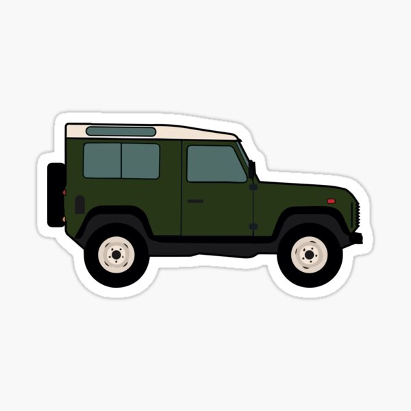 "Defender SUV - British Racing Green" Sticker by NautilusMare | Redbubble