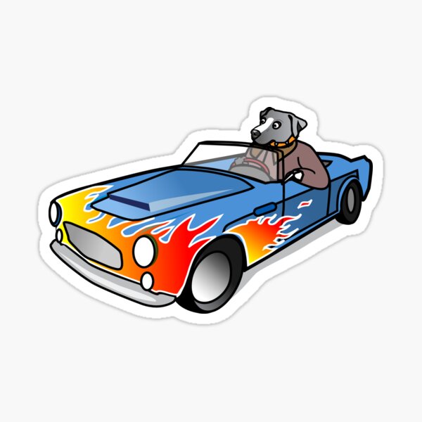"Dog Driving a Car" Sticker for Sale by veerudesigns | Redbubble