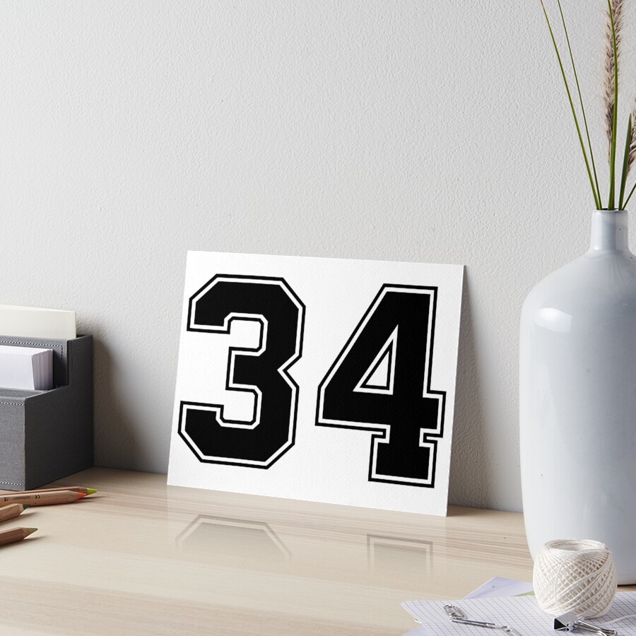 "34 American Football Classic Vintage Sport Jersey Number in black ...