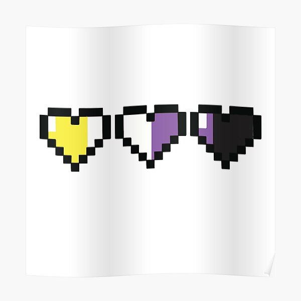 "non-binary pixel heart" Poster by PhineasPhilip | Redbubble