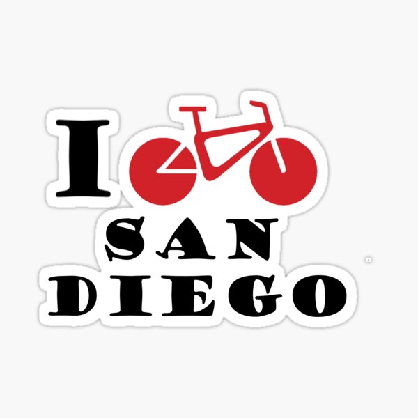 "I Cycle San Diego" Sticker by SnowfunCycling | Redbubble