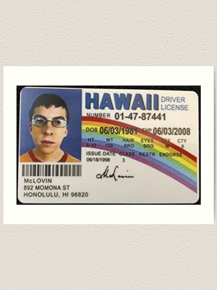 "Mclovin superbad ID Meme Funny" Art Print by Thepodcave | Redbubble