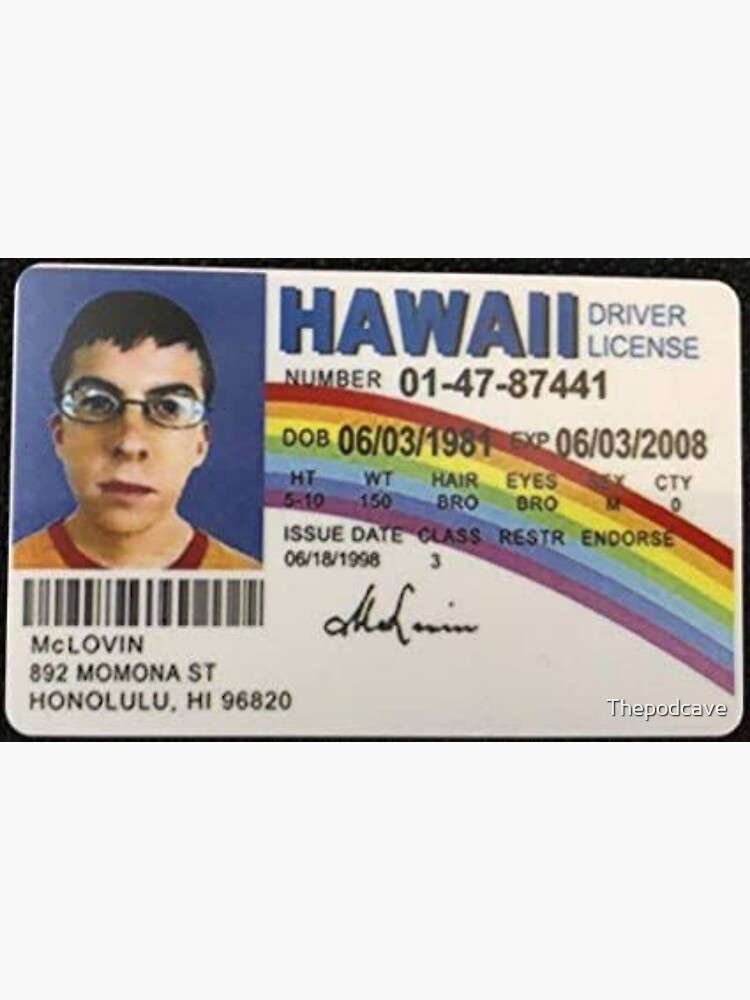 "Mclovin superbad ID Meme Funny" Poster von Thepodcave | Redbubble