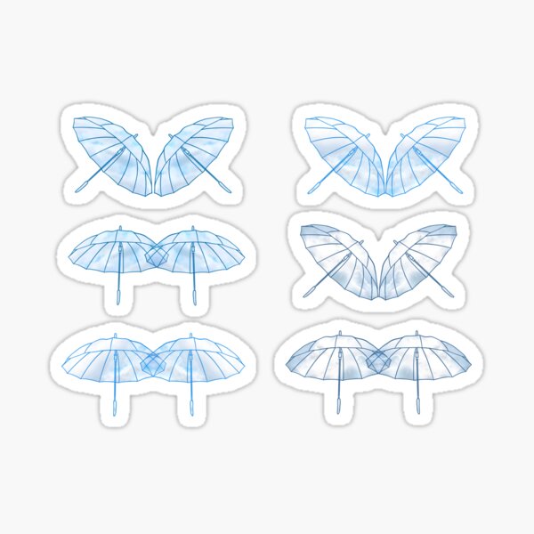 "6 Pack, Blue Sky Cloud Light Umbrellas" Sticker by Veilty | Redbubble