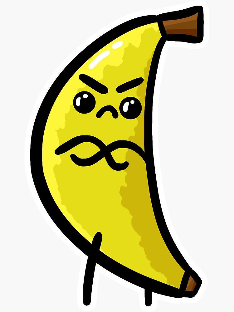 "Grumpy Banana (Banono)" Sticker for Sale by Doddle-Art | Redbubble