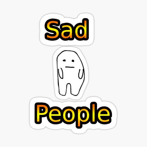 "Sad People Logo" Sticker by TheMagdzixShop | Redbubble