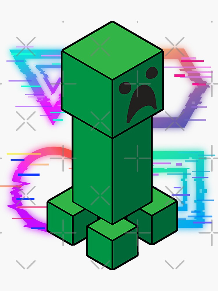 "Minecraft Creeper Gaming Glitch" Sticker by ddkart | Redbubble