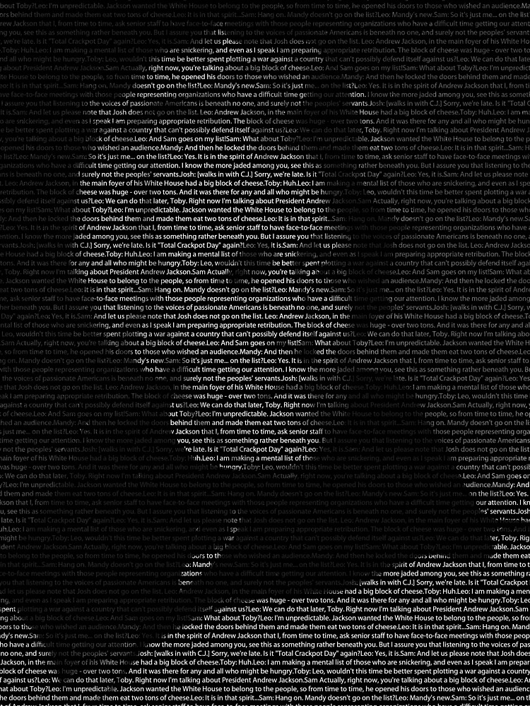 "West Wing Andrew Jackson Big Block Of Cheese" T-shirt for Sale by ...