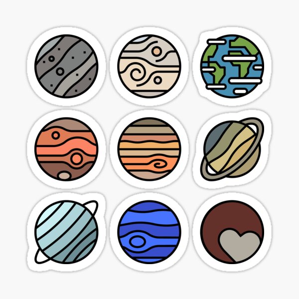 "Planets " Sticker for Sale by Romae | Redbubble