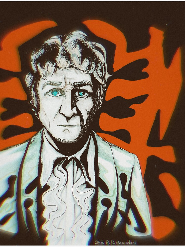 "3rd Doctor inspired fan art" Sticker for Sale by SevenWho | Redbubble