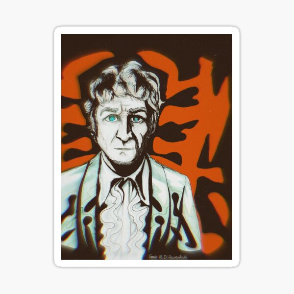 "3rd Doctor inspired fan art" Sticker for Sale by SevenWho | Redbubble