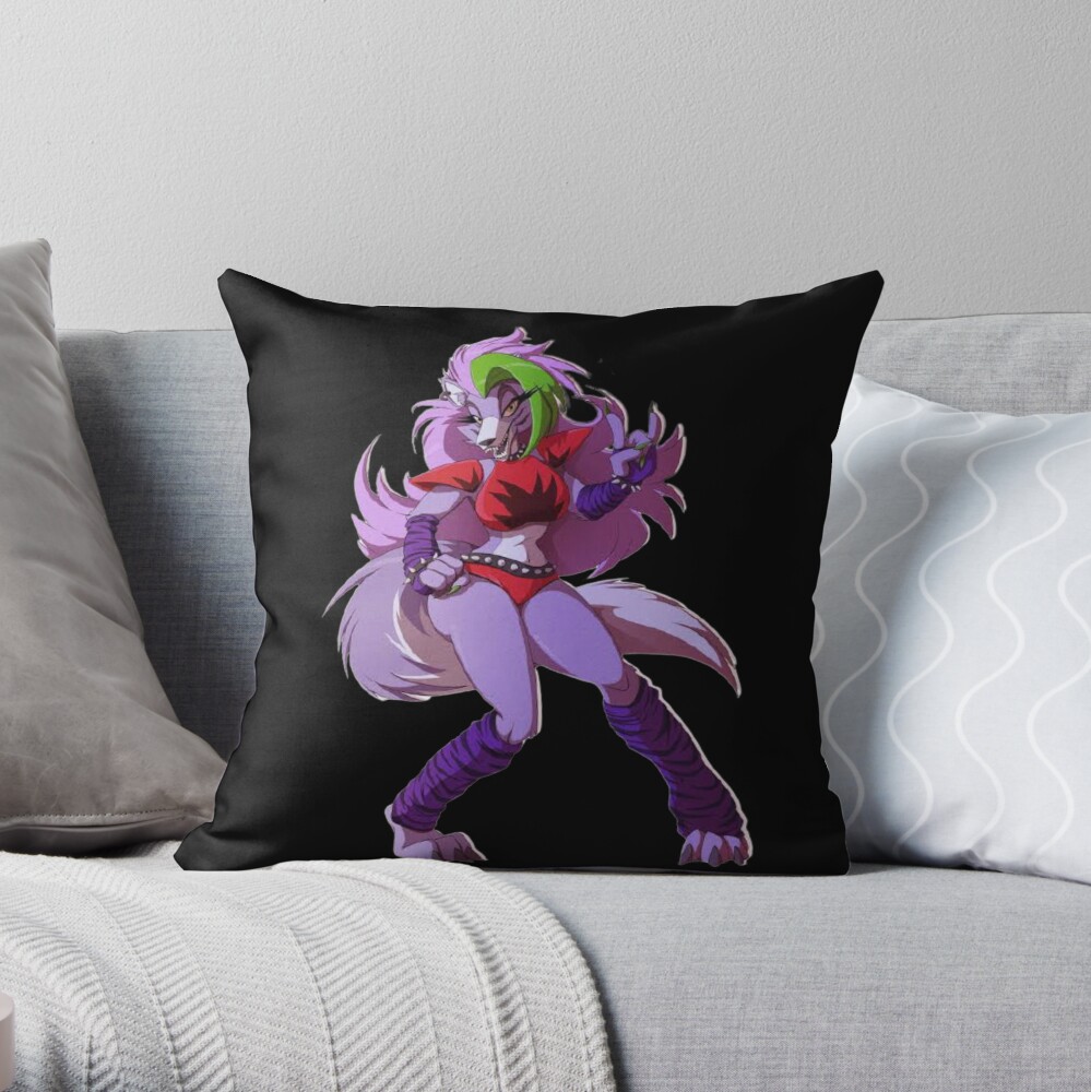 Fnaf Security Breach Roxanne Wolf Furry Glamrock Chica Throw Pillow For Sale By Thepodcave