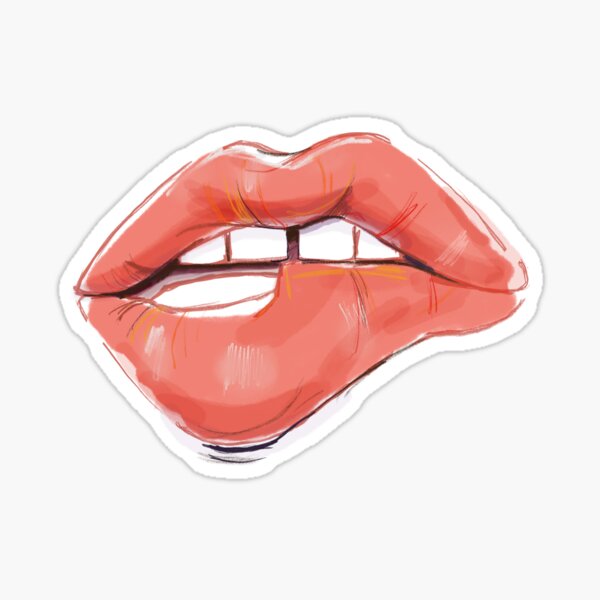 "Teaser lip biting " Sticker by elgreko | Redbubble