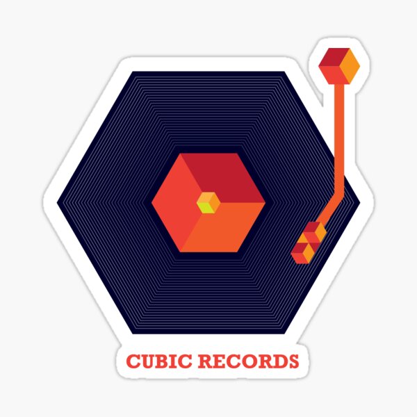 "Cubic Records" Sticker by modernistdesign | Redbubble