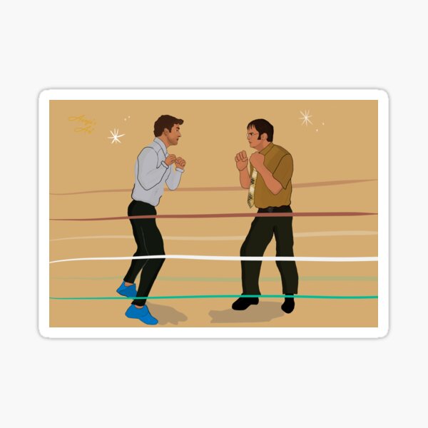 "Fighting of jim and dwight" Sticker for Sale by Vida9 | Redbubble