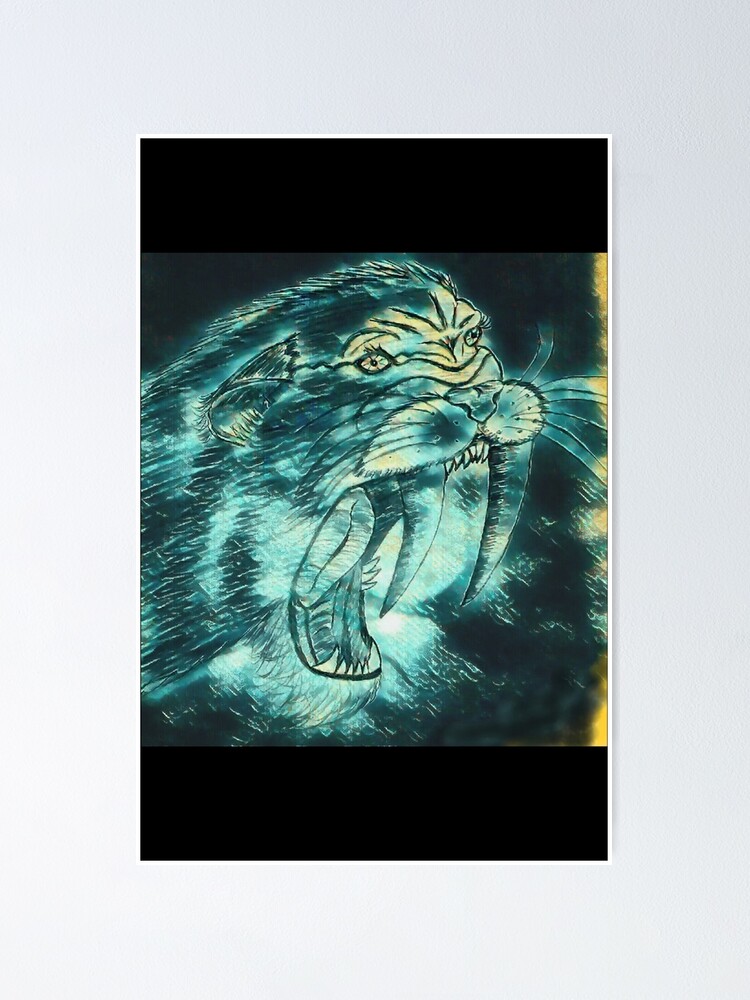"Saber Tooth Tiger" Poster by FarmShed | Redbubble