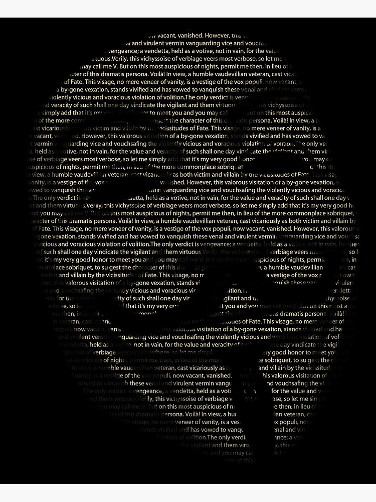 "V For Vendetta You May Call Me V" Canvas Print by rburkwoodood | Redbubble