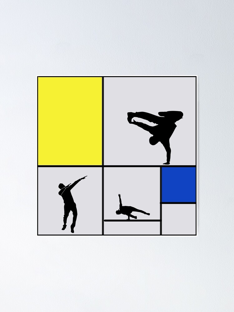 "Street dancing like Piet Mondrian - Yellow, and Blue on the grey ...