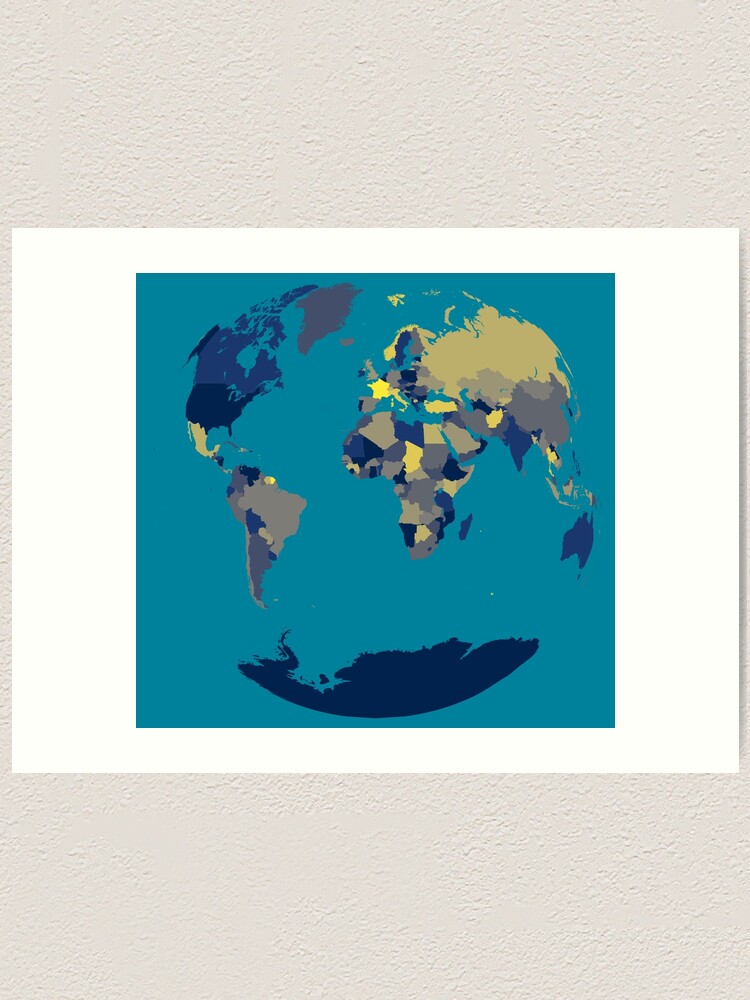 "World Map: Gilbert Two World Perspective Projection, cividis Color ...