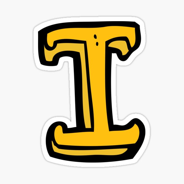 " cartoon letter I sticker" Sticker for Sale by BELYS | Redbubble