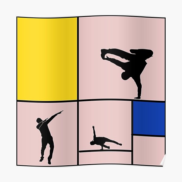 "Street dancing like Piet Mondrian - Yellow, and Blue on the pink ...
