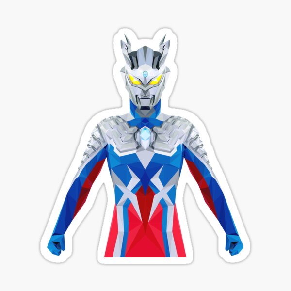 "Ultraman Zero (Low Poly Art)" Sticker for Sale by mattzwug-draws ...