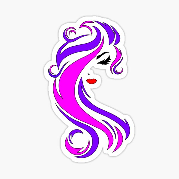 "Lady Hair Style" Sticker for Sale by Mouaid2022 | Redbubble