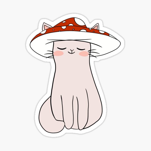 "mushroom cat" Sticker for Sale by chloetw | Redbubble